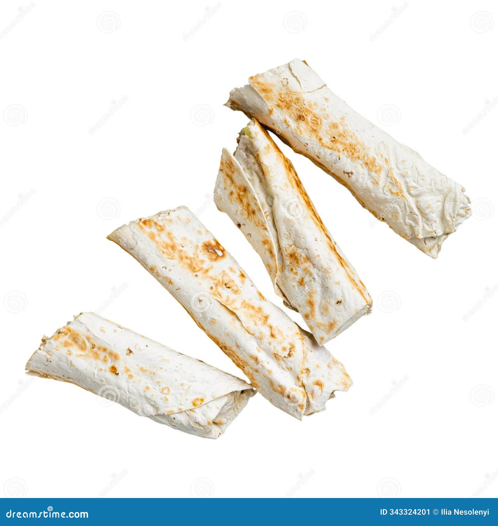 These Four Pieces of Crispy Flatbread Showcase a Golden-brown Texture ...