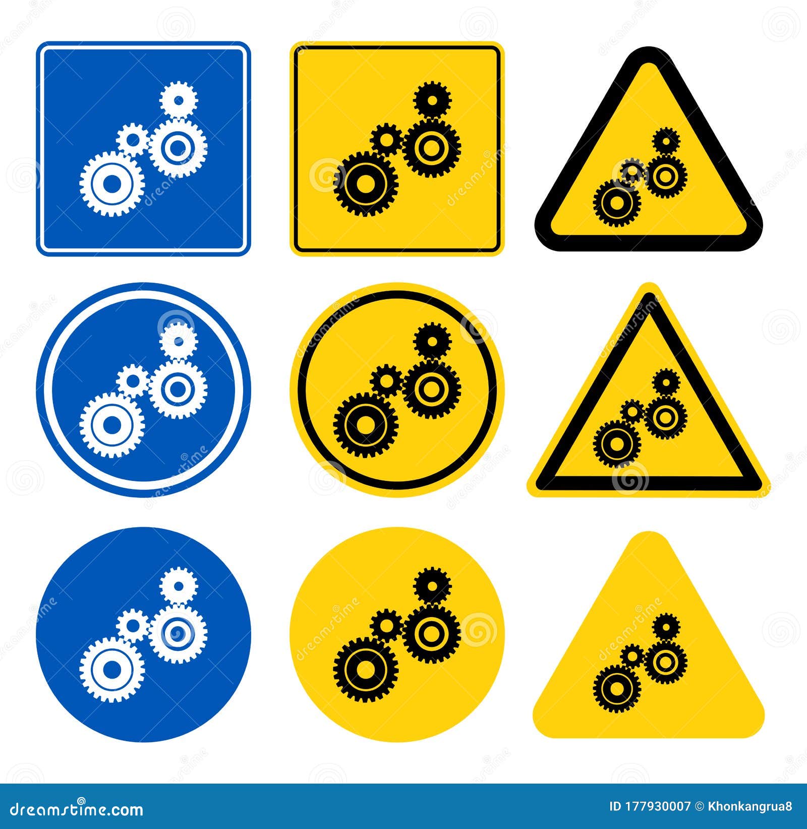 Four Pieces Gears Set Icon on Background. Vector Illustration Stock ...