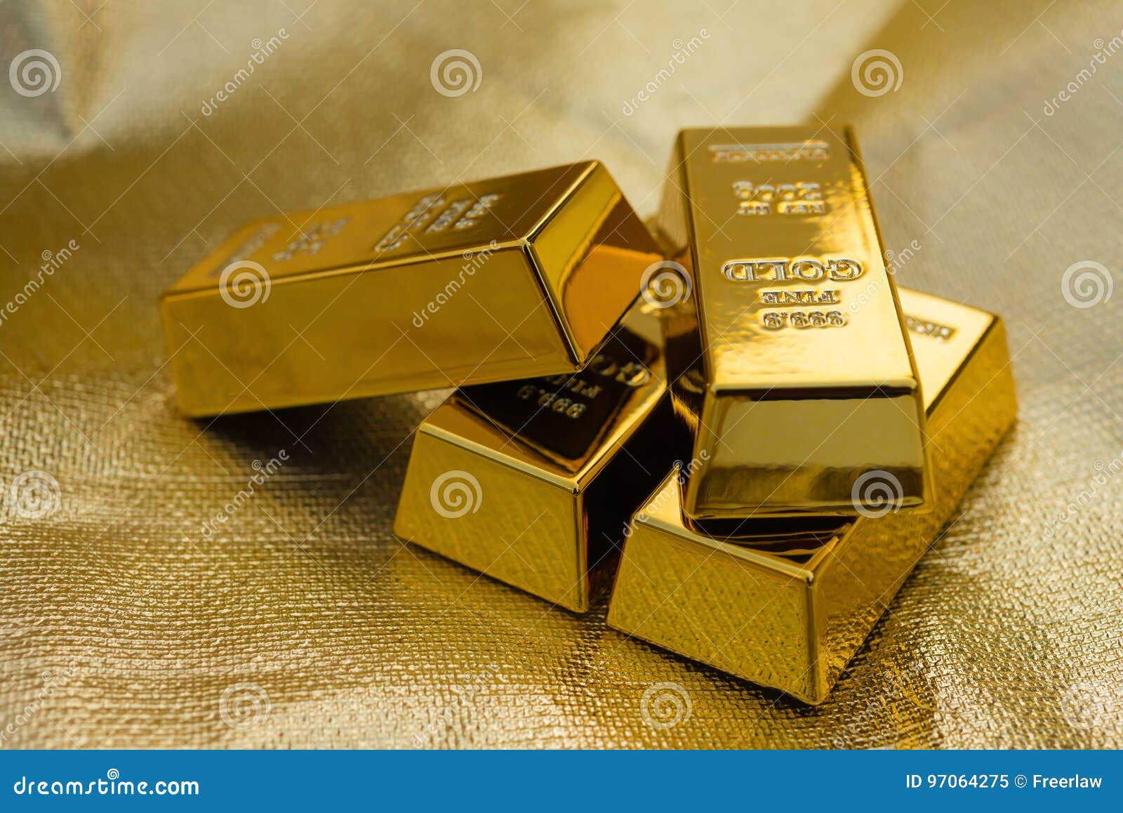 Four pieces of gold bars stock image. Image of gold, commercial - 97064275