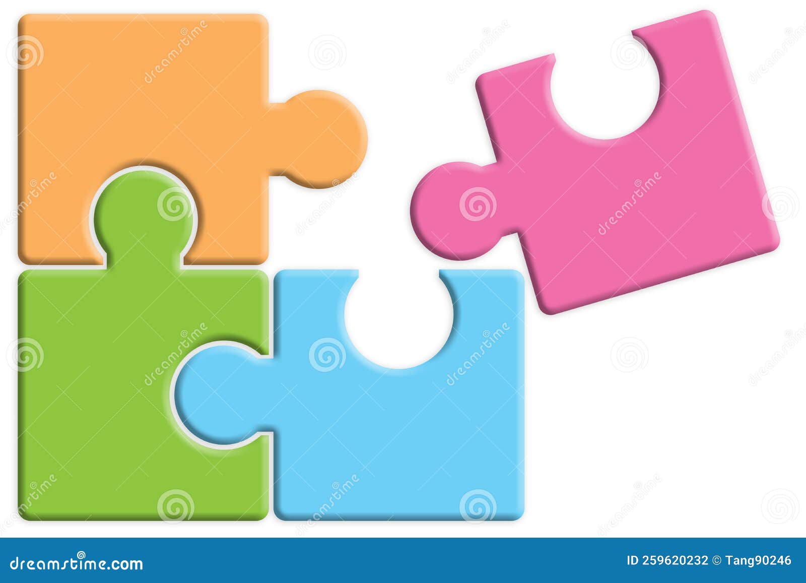 Four Pieces Jigsaw Puzzle Isolated Editorial Photography - Illustration ...