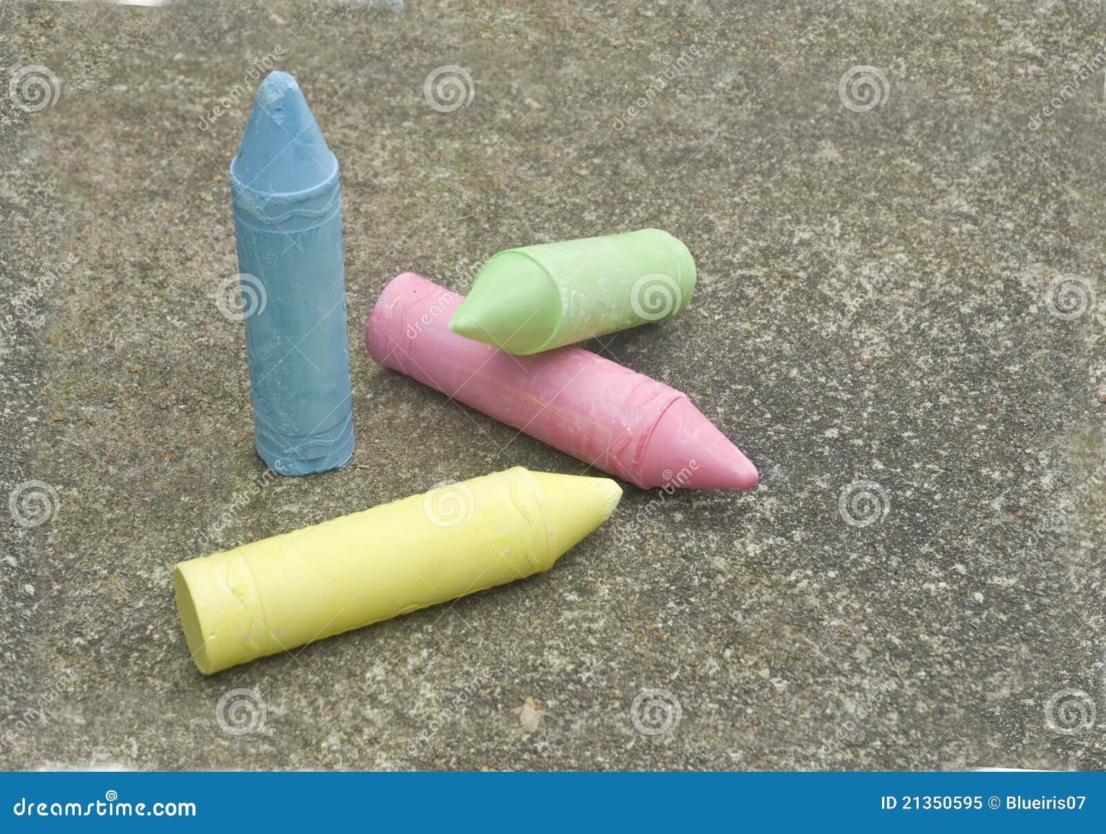 Four Pieces of Sidewalk Chalk Stock Image - Image of yellow, pink: 21350595