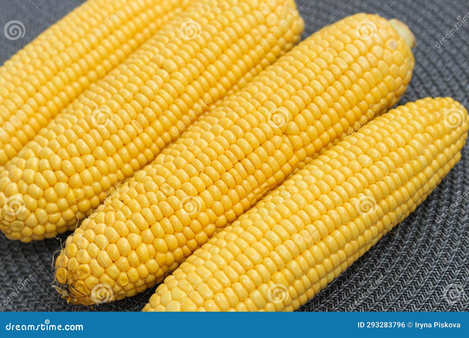 Four Pieces of Sweet Edible Corn Close-up Stock Photo - Image of ...