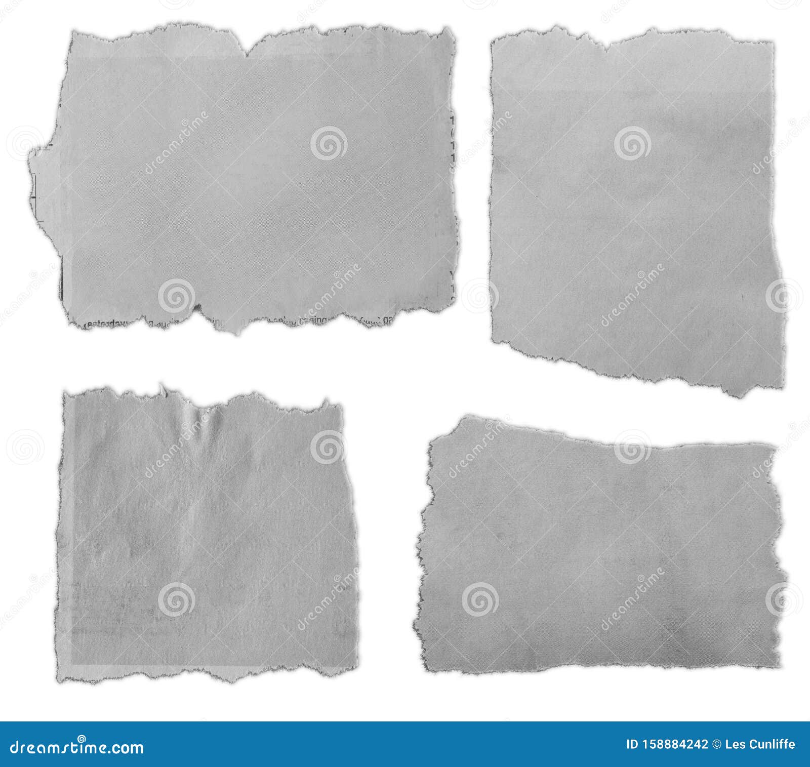 Torn pieces of paper stock photo. Image of news, close - 158884242