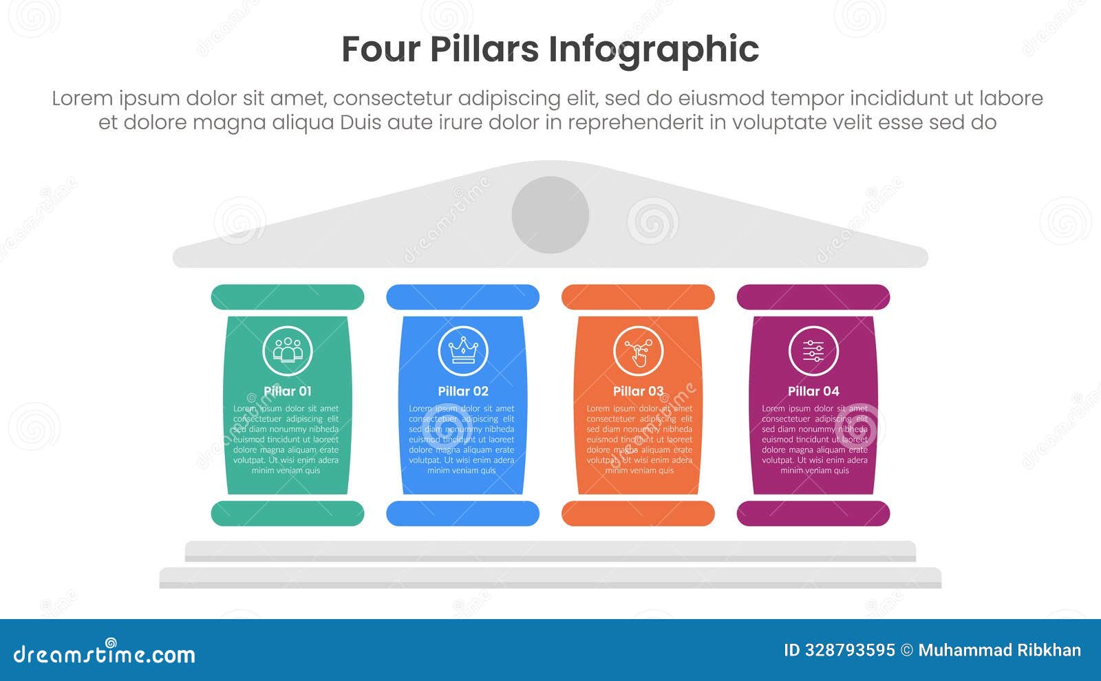 Two Pillars Framework With Ancient Classic Construction Infographic ...