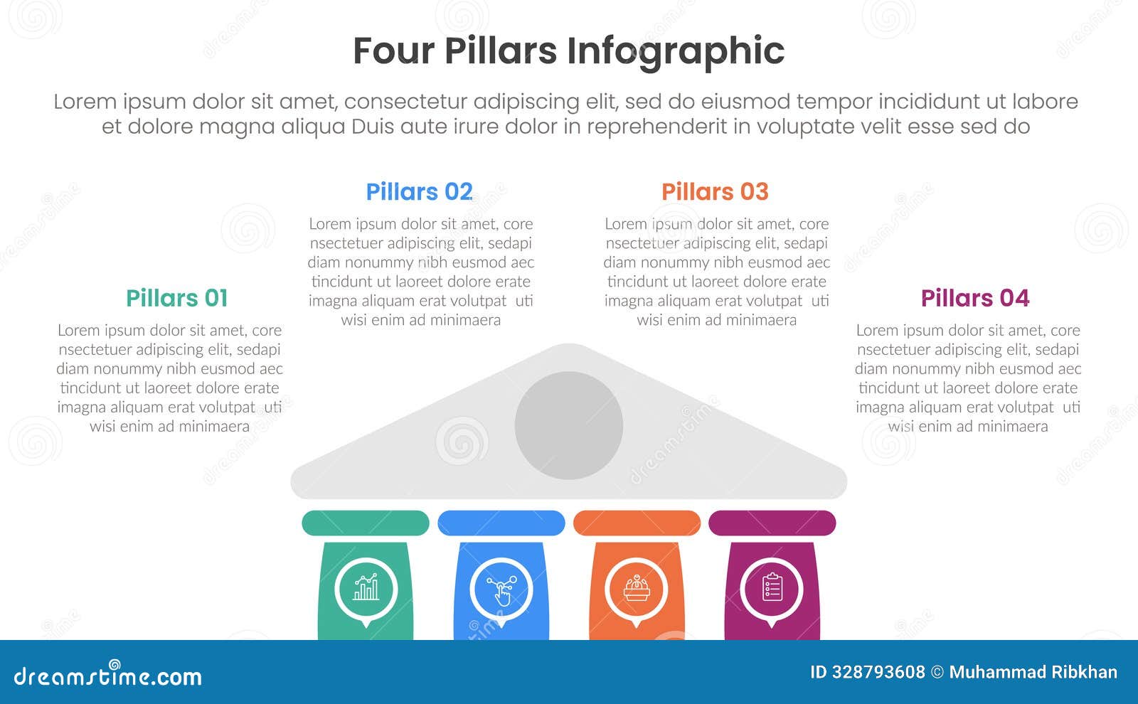 Two Pillars Framework With Ancient Classic Construction Infographic ...