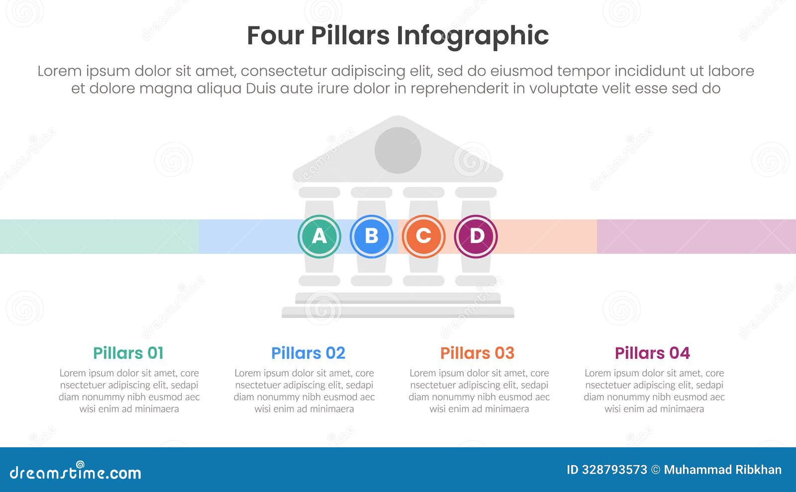 Four Pillars Framework with Ancient Classic Construction Infographic ...