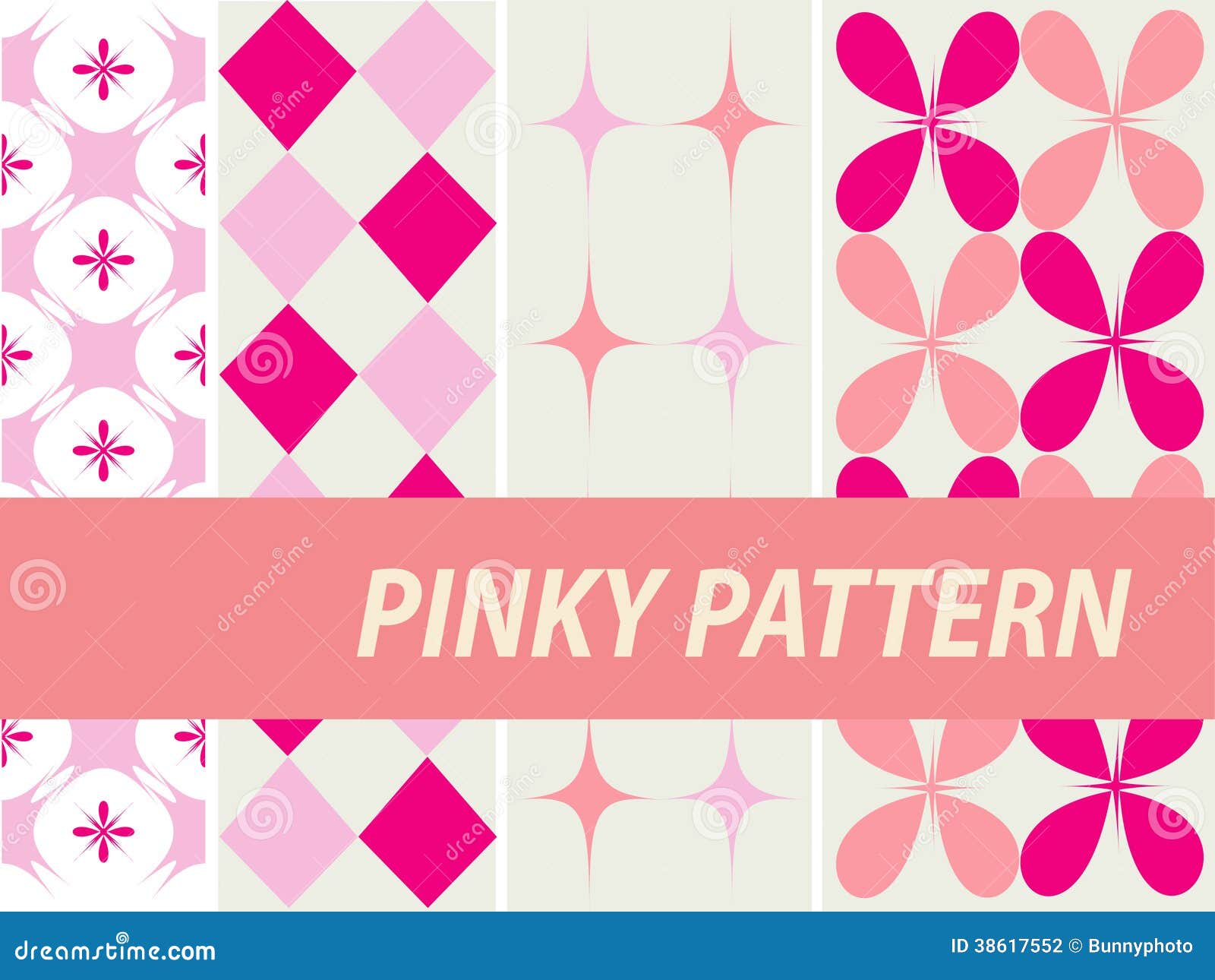 Four pink patterns stock vector. Illustration of backdrop - 38617552