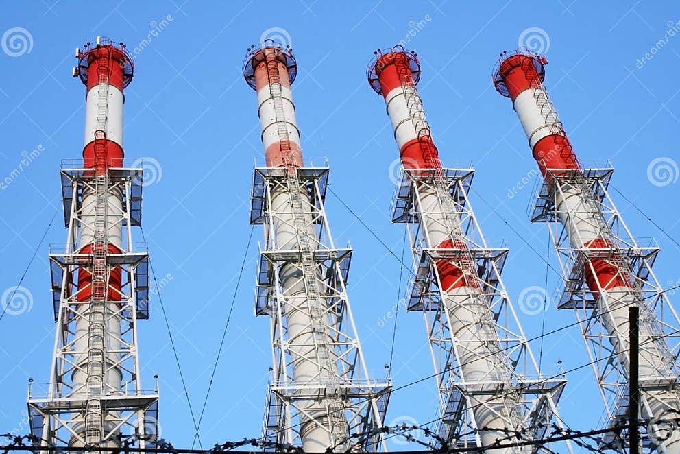 Four pipes stock image. Image of chimney, power, high - 13304907