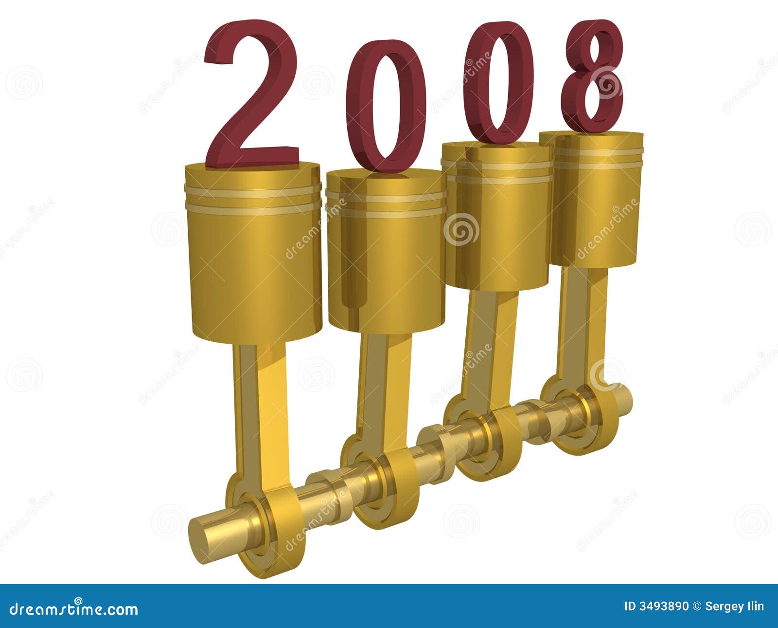 Four Pistons of the Engine. Stock Illustration - Illustration of race ...