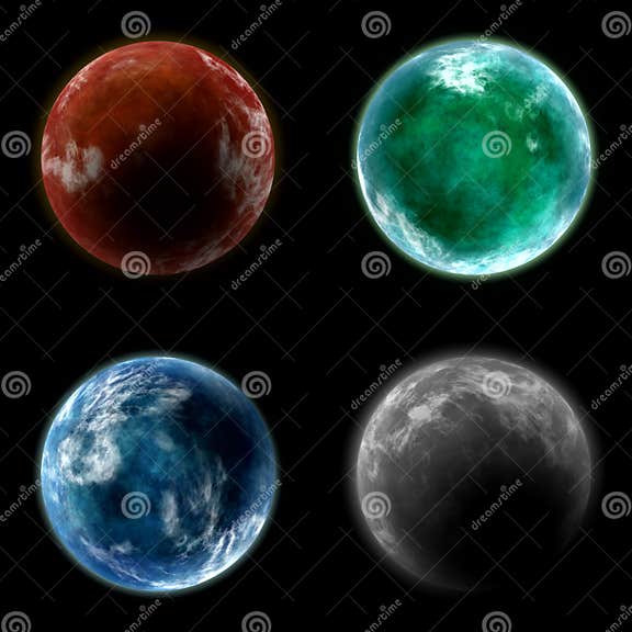 Four Planets stock illustration. Illustration of astronomy - 21737840