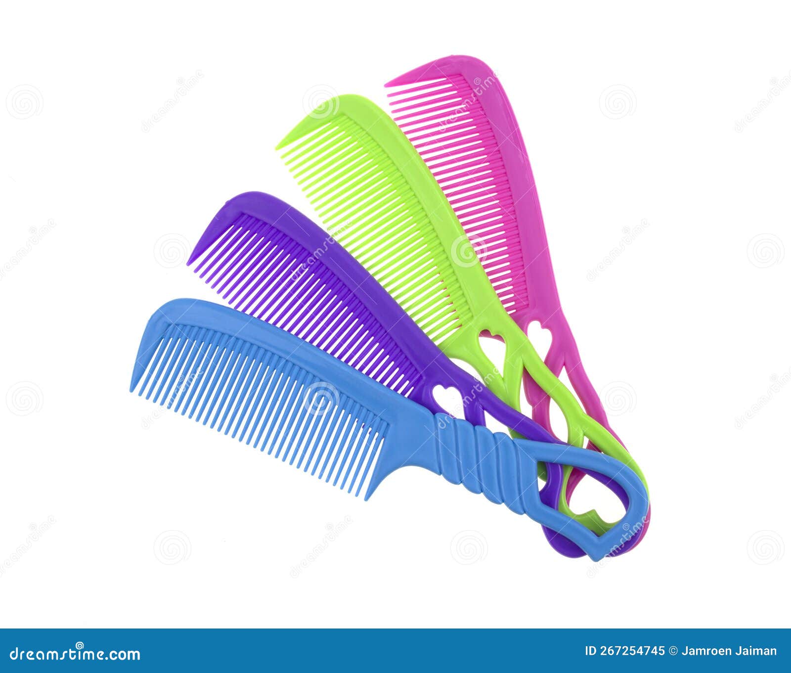 Four Plastic Combs Isolated on White Background Stock Image - Image of ...