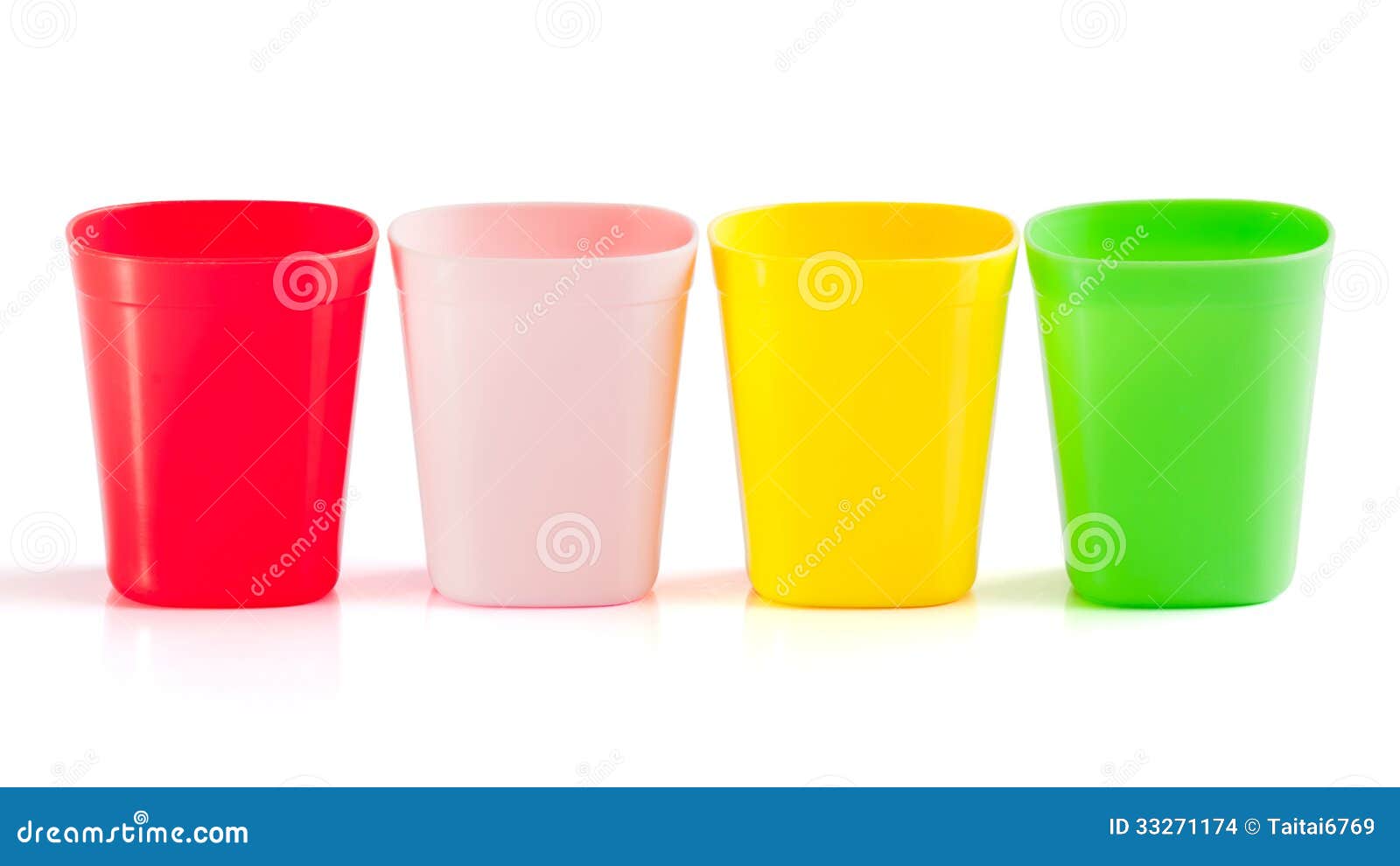 Four plastic cup stock photo. Image of yellow, pink, white - 33271174