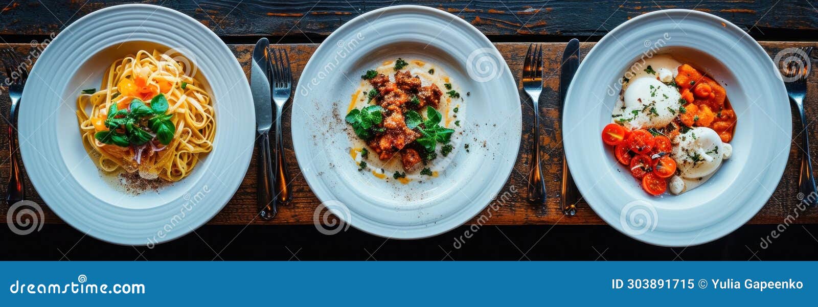 Four Plates Filled with Various Kinds of Foods Stock Image - Image of ...