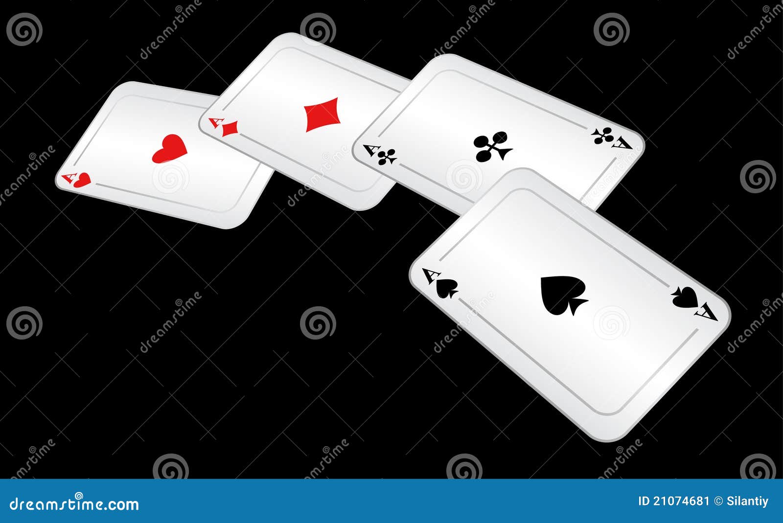 Four playing cards. stock vector. Illustration of leisure - 21074681