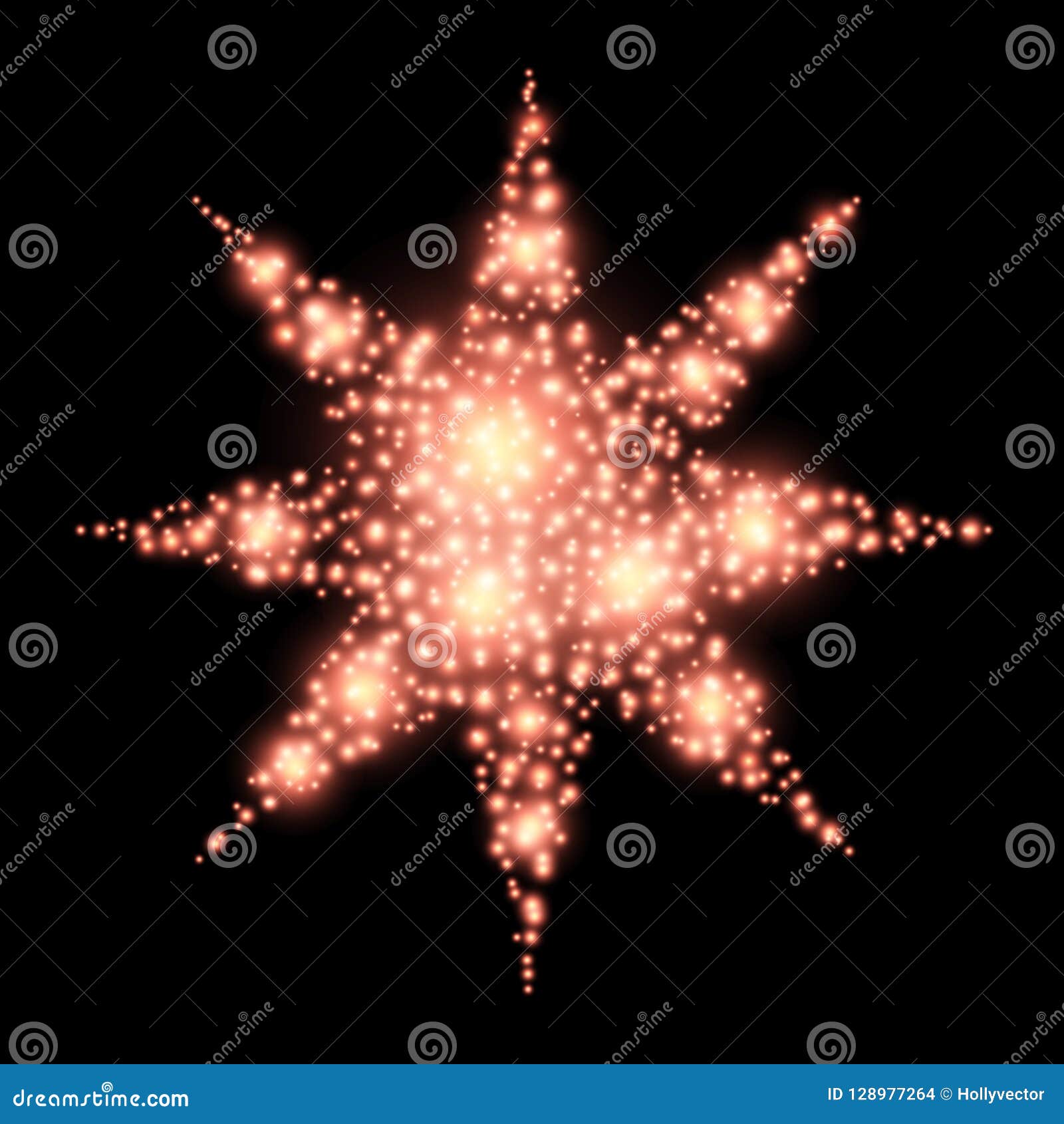 Four-pointed Star, Abstract Lights, Christmas Decoration Element, on ...