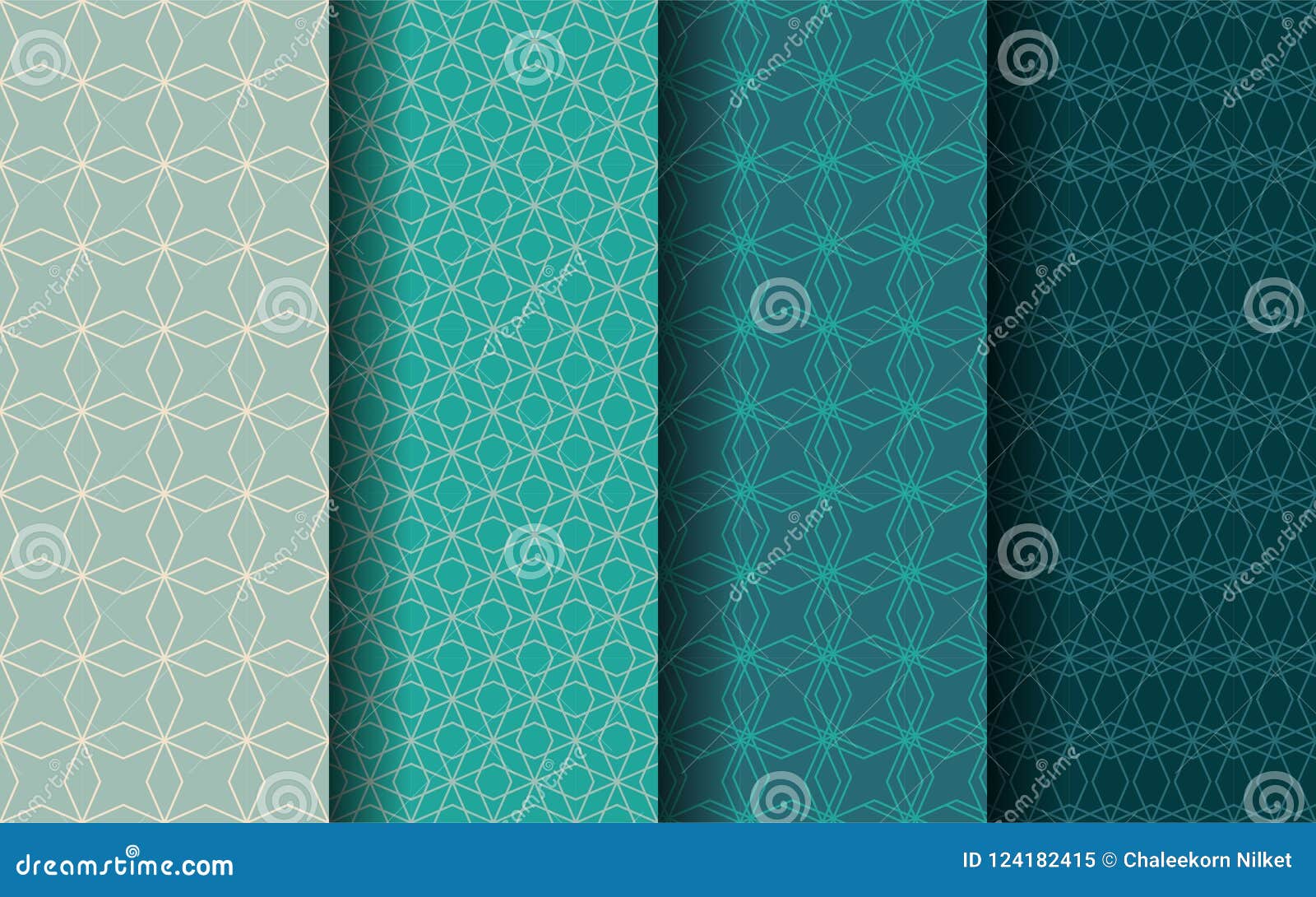 Four-pointed Star Style Seamless Pattern. Stock Vector - Illustration ...