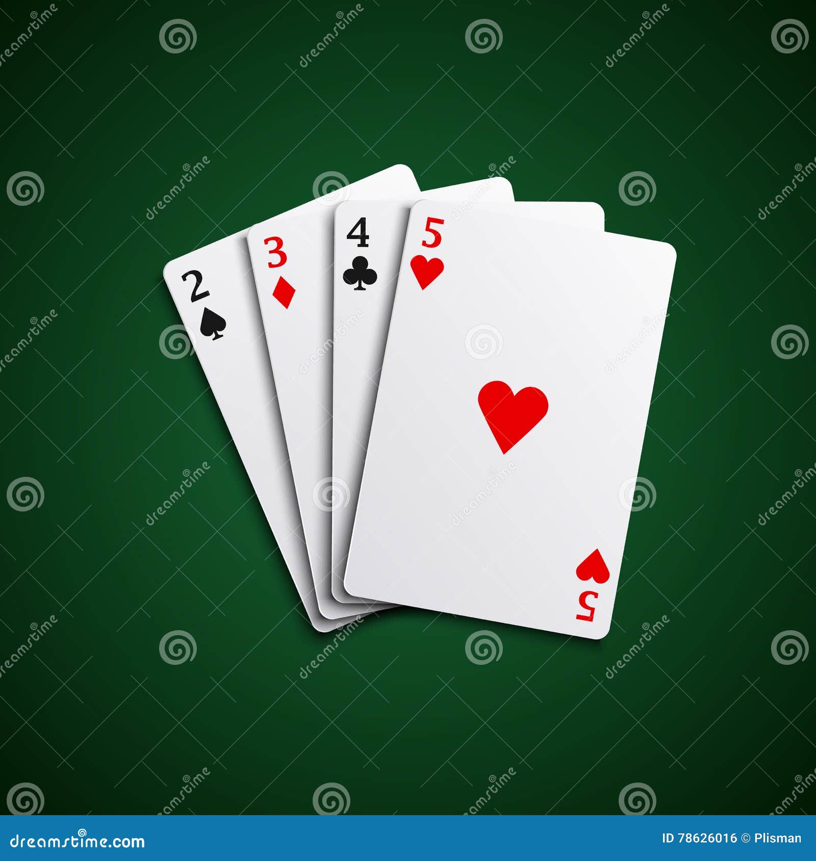 Four Poker Playing Cards Hand Together Stock Vector - Illustration of ...