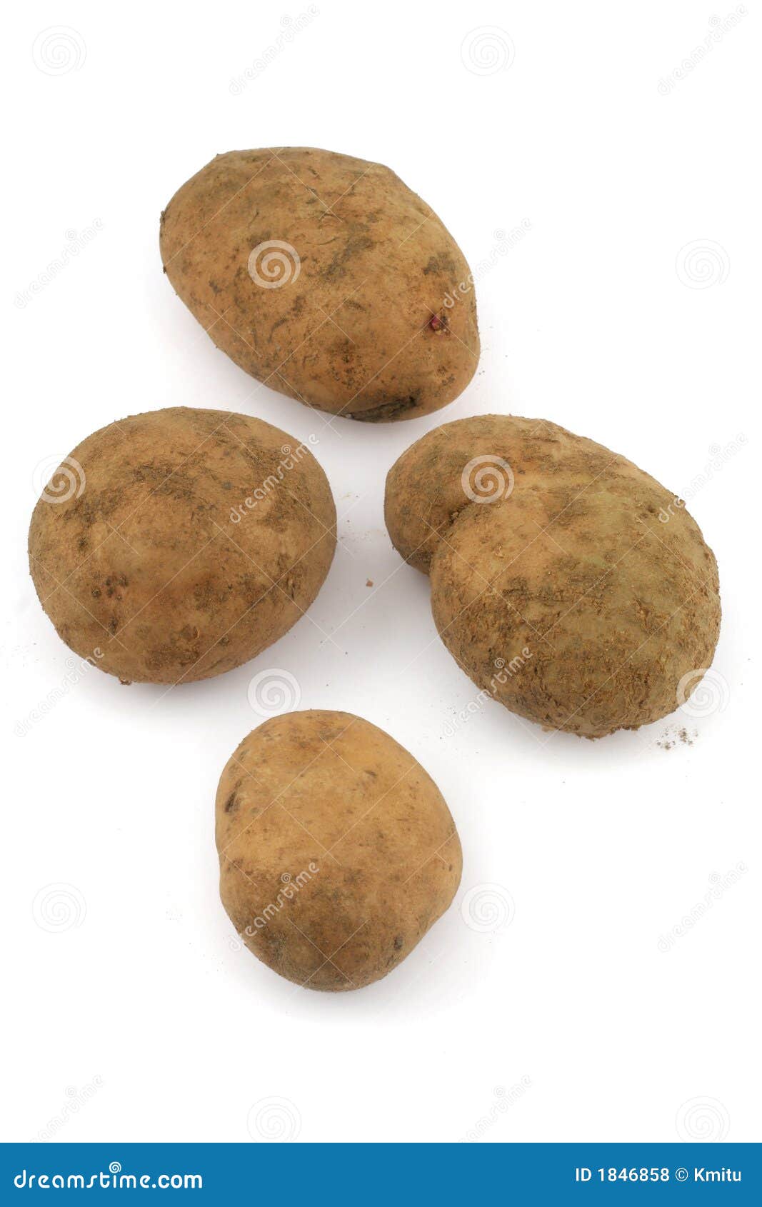 Four Potatos on White Background Stock Photo - Image of potatoes, heap ...