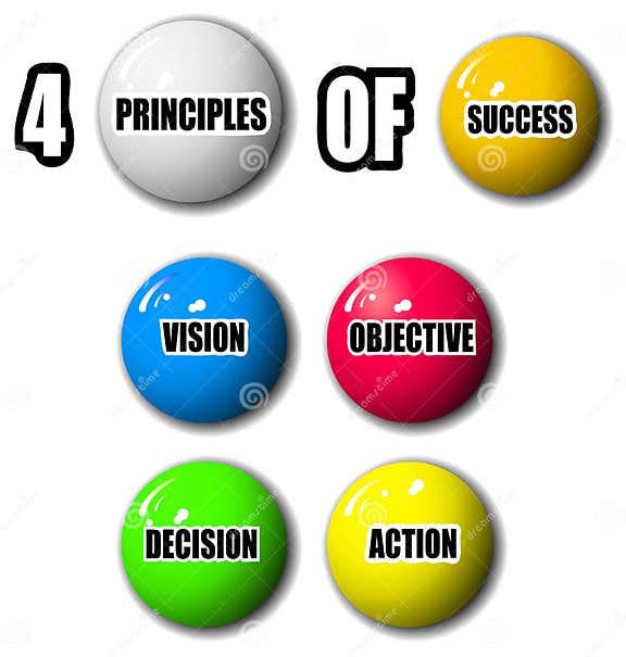 Four Principles of Success stock vector. Illustration of management ...