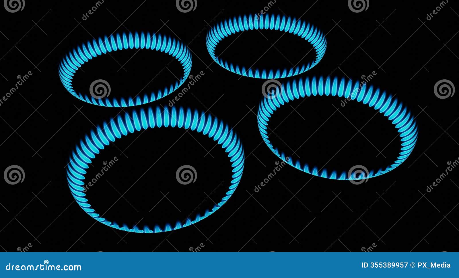 Four Propane Butane Gas Burner Flames Stock Illustration - Illustration ...