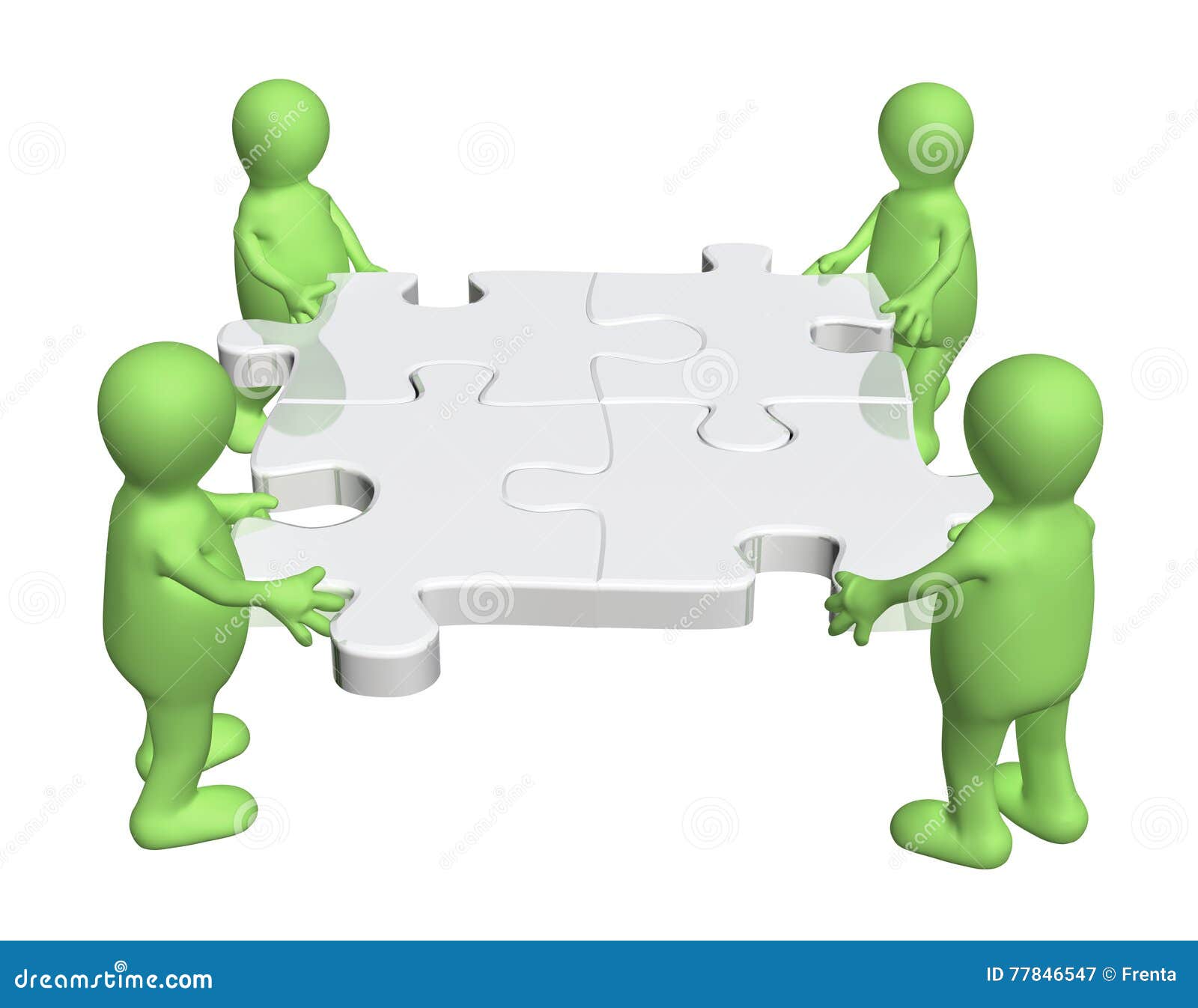 Four puppets with puzzles stock illustration. Illustration of ...