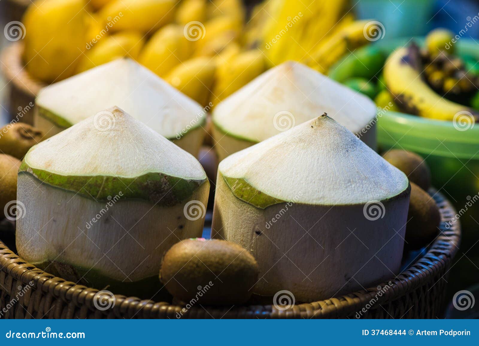 Four purified coconut stock photo. Image of drink, summer - 37468444