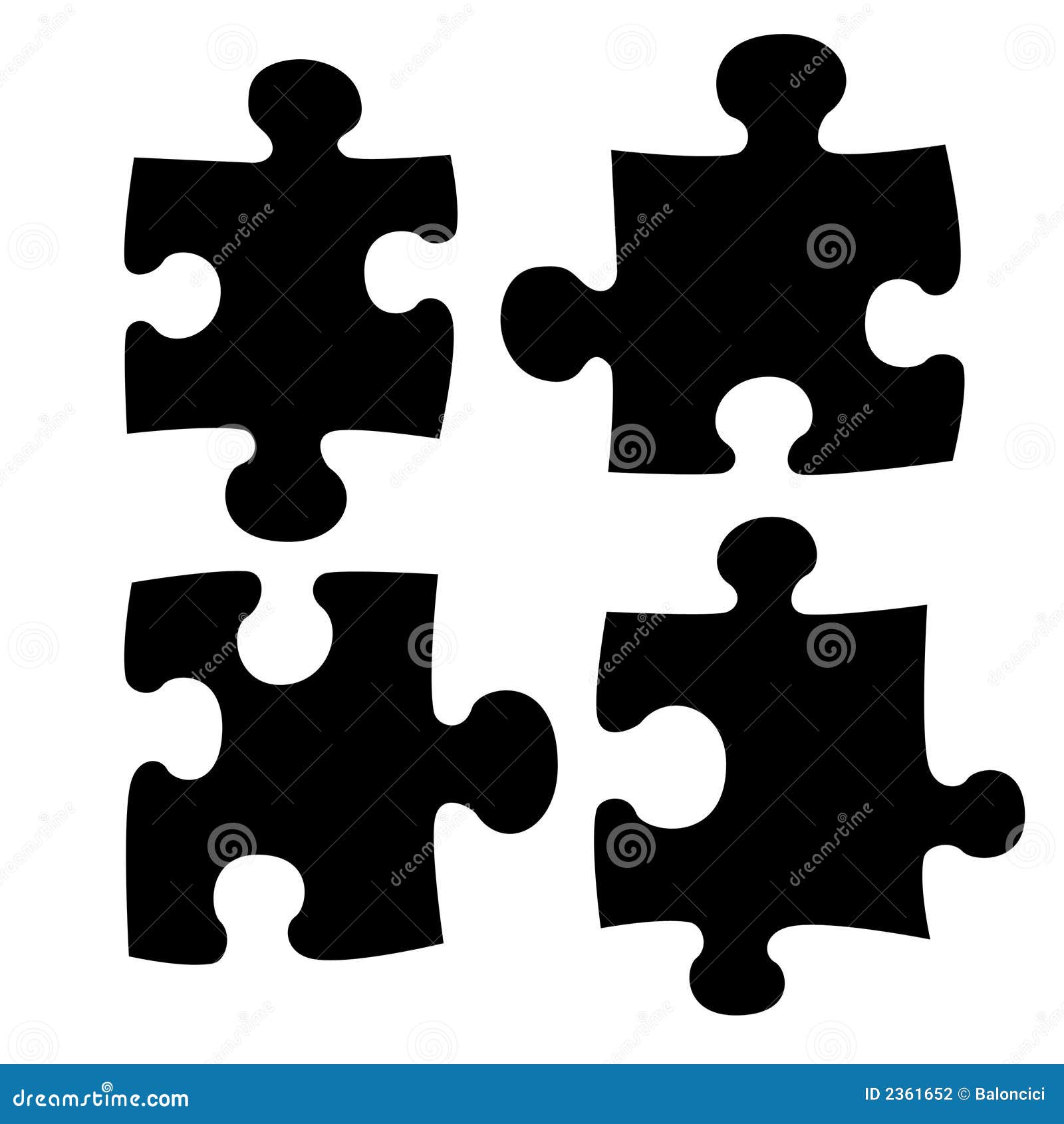 Four puzzle stock illustration. Illustration of piece - 2361652