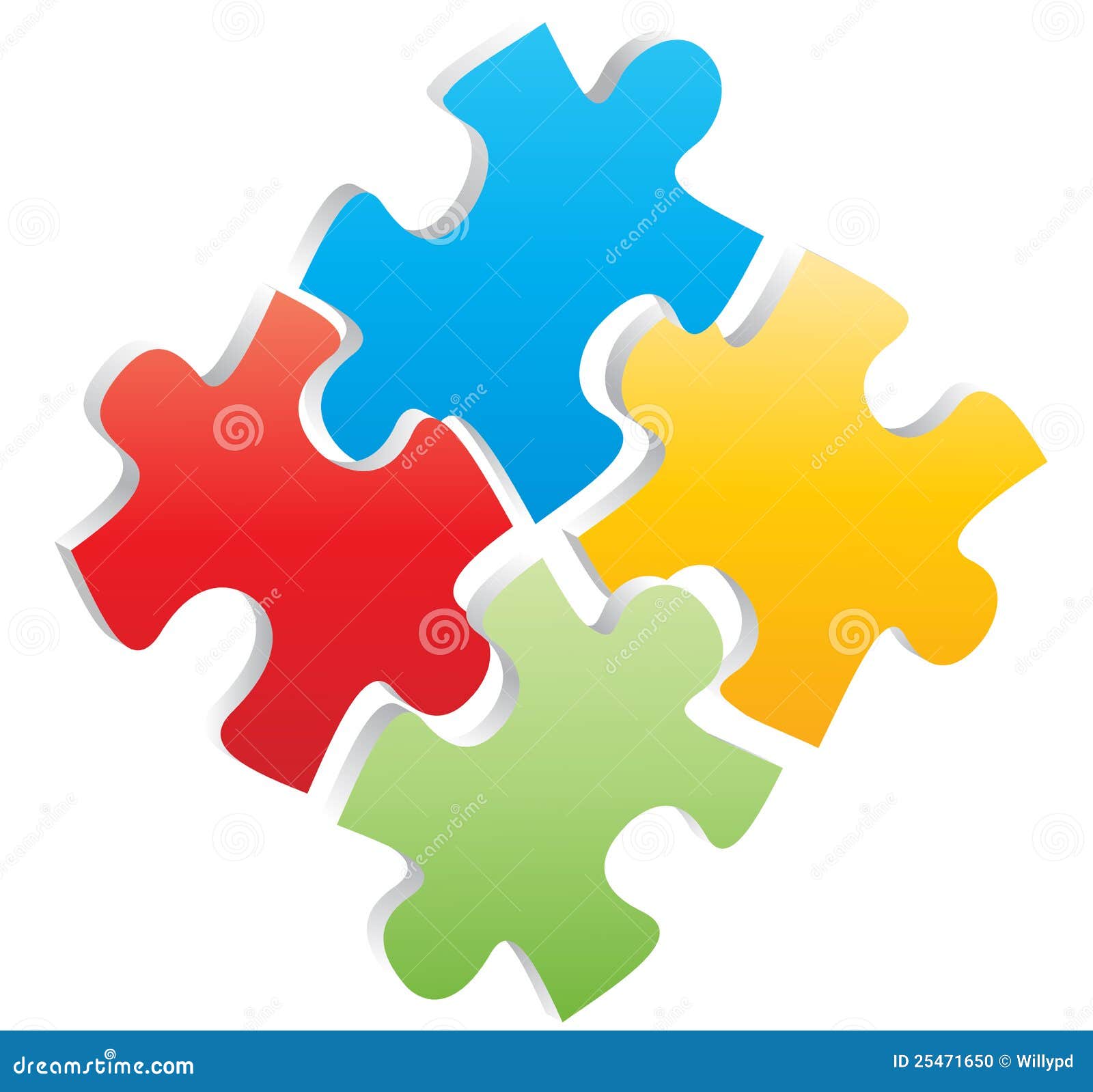 Four puzzle stock vector. Illustration of concept, join - 25471650