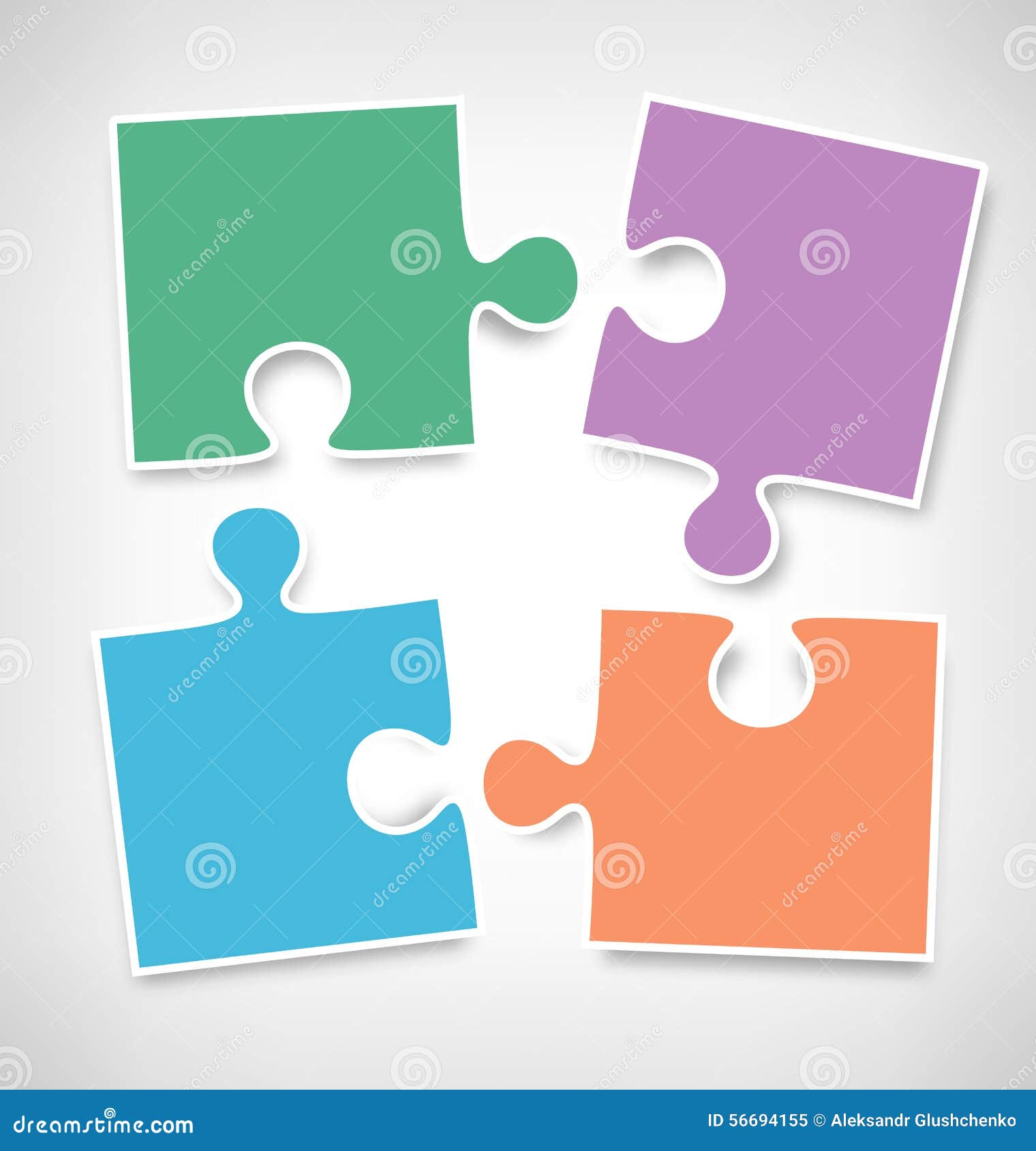 Four Puzzle Jigsaw Infographic Elements on Grayscale Stock Vector ...