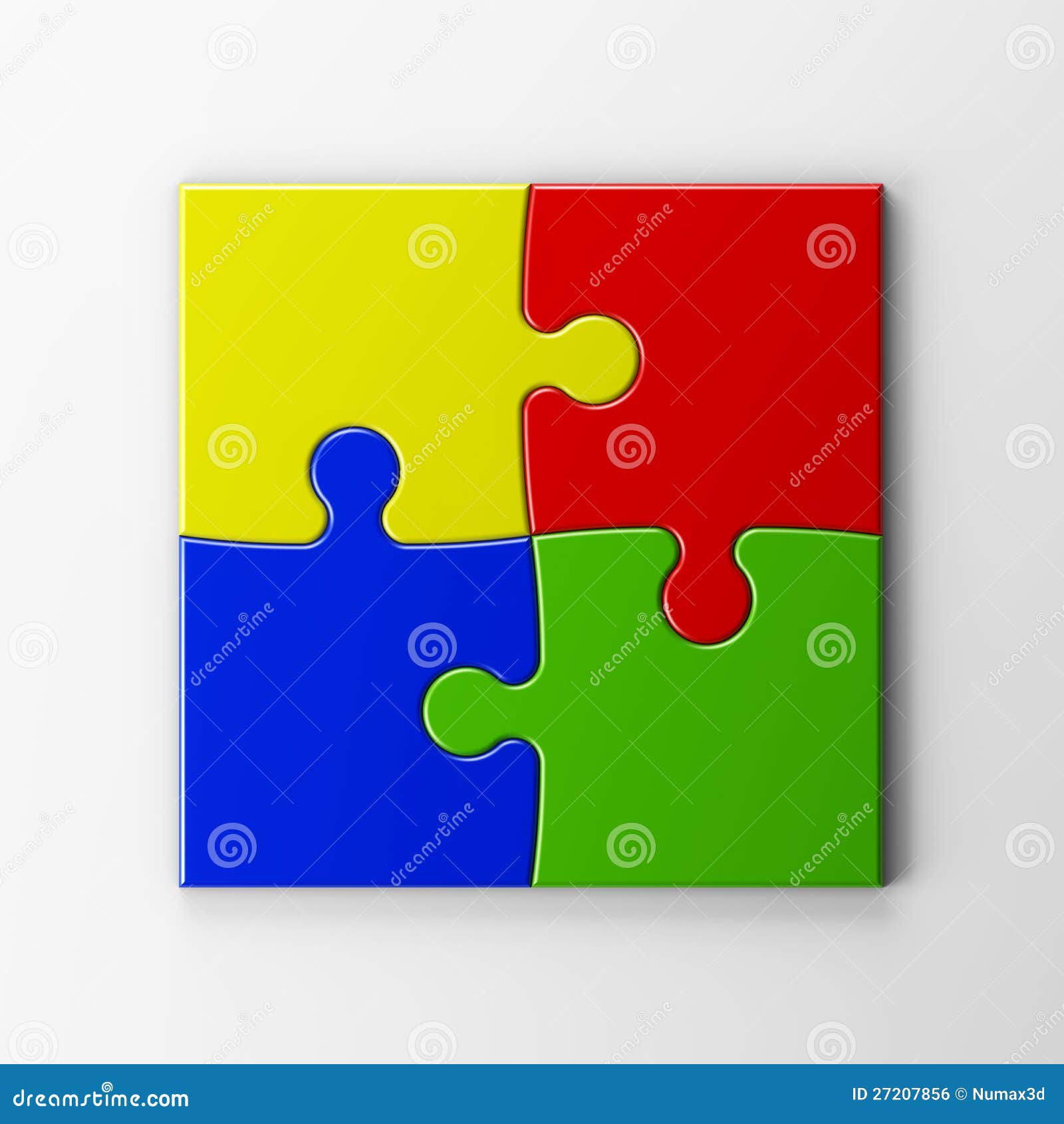 Four Puzzle Pieces with Clipping Path Stock Illustration - Illustration ...