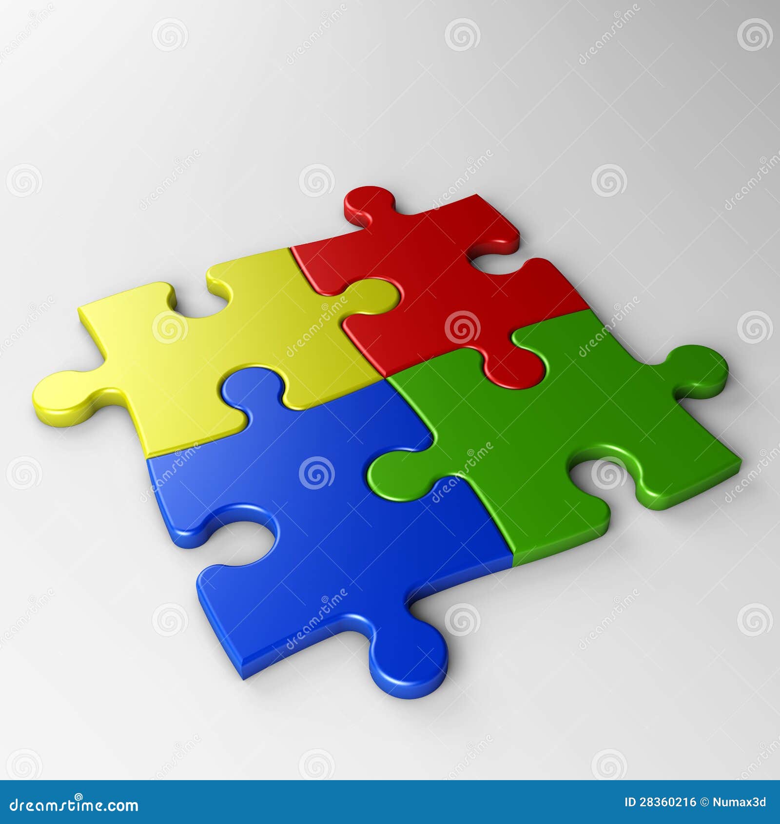Four Puzzle Pieces with Clipping Path Stock Illustration - Illustration ...