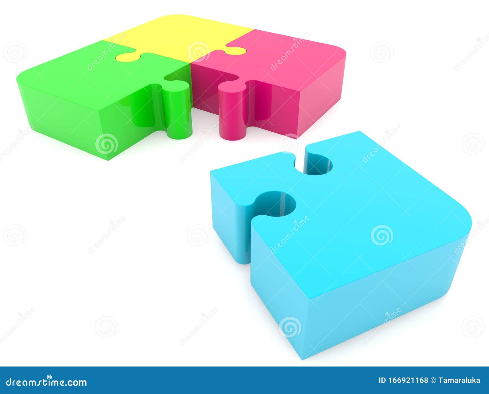 Four Puzzle Pieces of Different Colors Stock Illustration ...