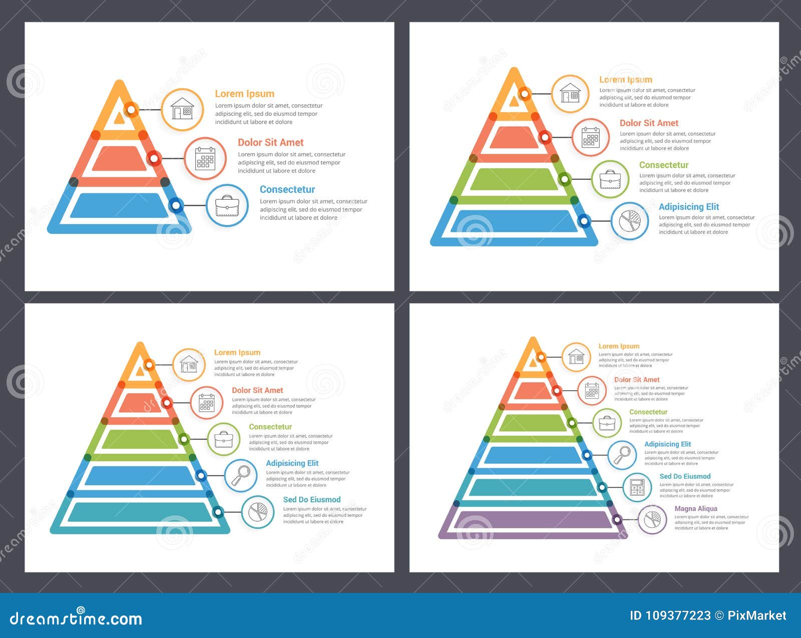 Pyramid Infographics stock vector. Illustration of pyramid - 109377223