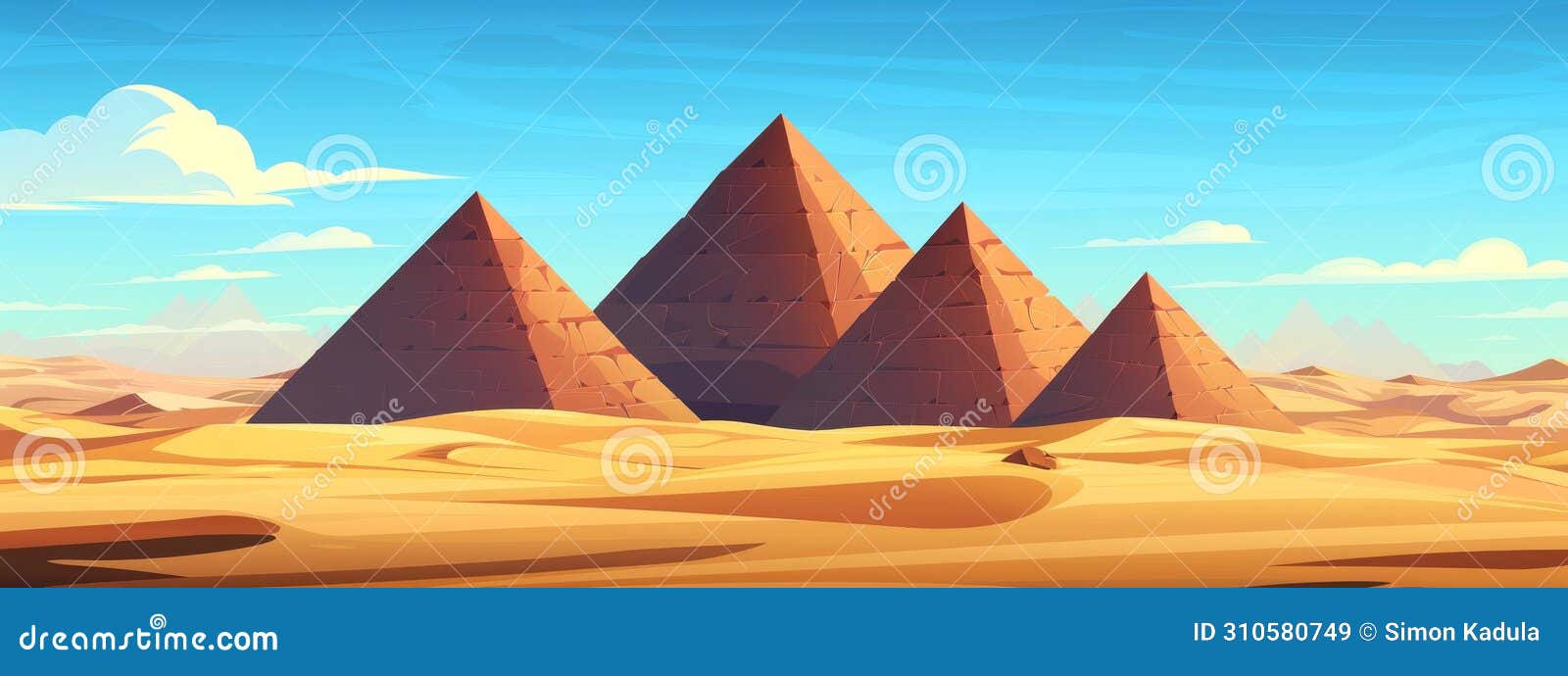 Four Pyramids with Sand Desert Stock Image - Image of unesco, famous ...