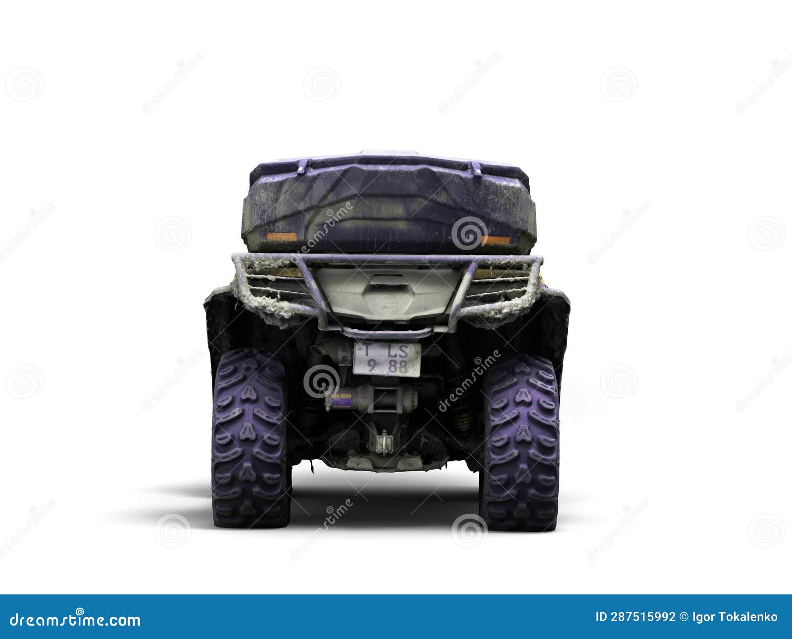 Four Quad Yellow Bike Left Side View 3d Render on White Stock ...