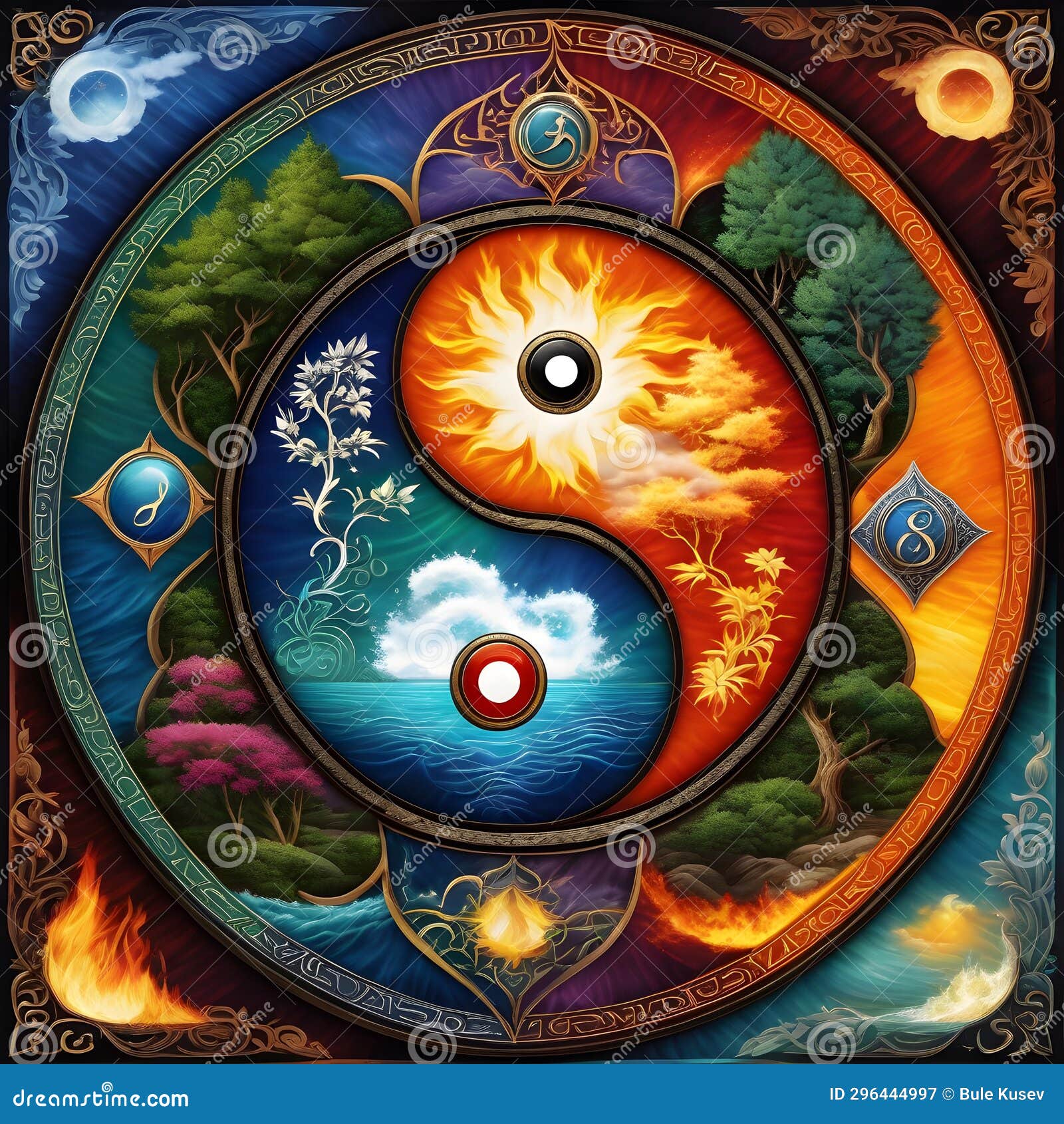 The Four Quadrants Represent The Four Elements Of Nature - Fire, Water ...