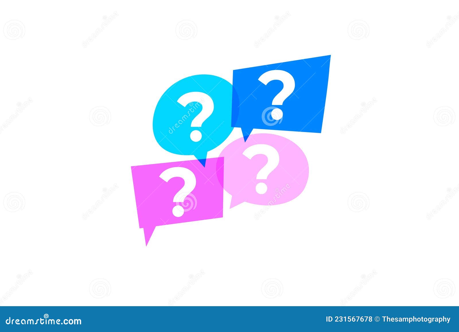 Four Question Marks on the White Background Stock Illustration ...