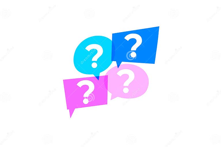Four Question Marks on the White Background Stock Illustration ...