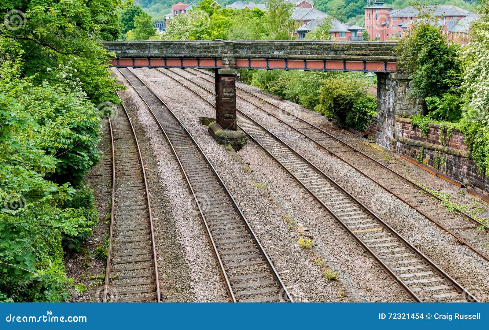 Four railway tracks stock photo. Image of transportation - 72321454
