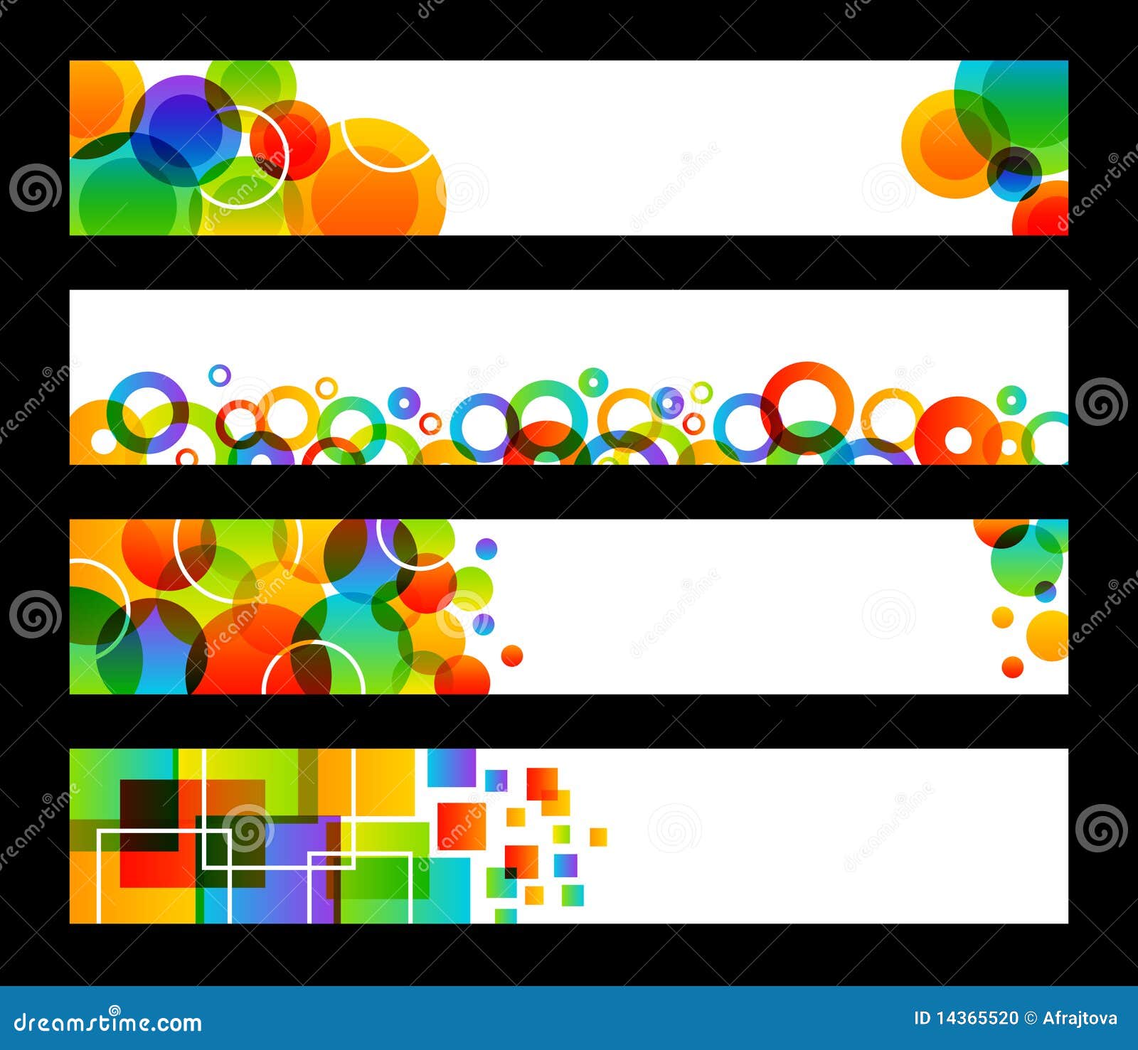 Four Rainbow Banners stock vector. Illustration of background - 14365520