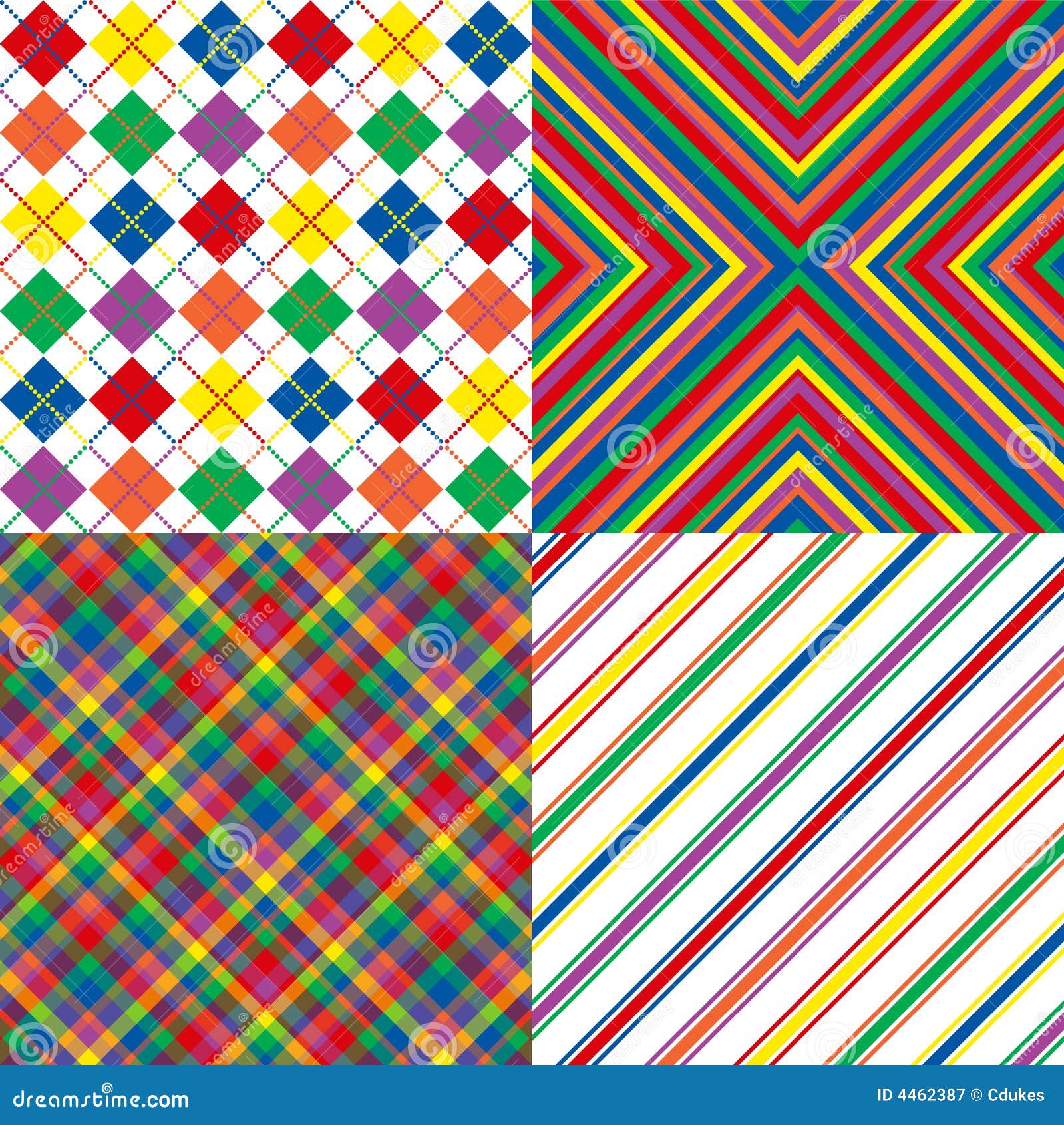 Four Rainbow Colored Patterns Stock Vector - Illustration of background ...