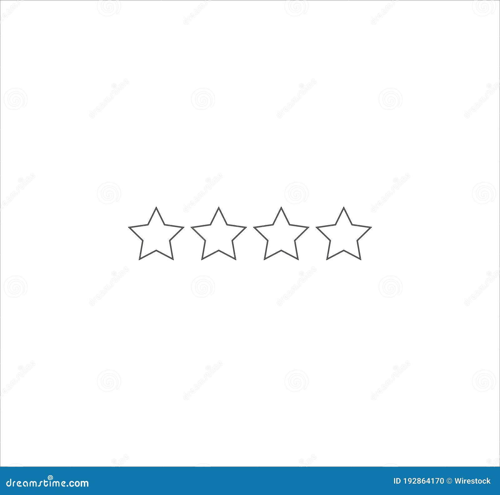 Four rating blank stars stock illustration. Illustration of black ...