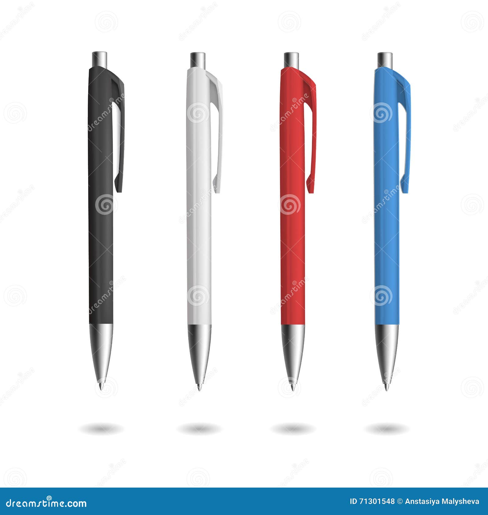 Four Realistic Pen for Identity Design Stock Vector - Illustration of ...