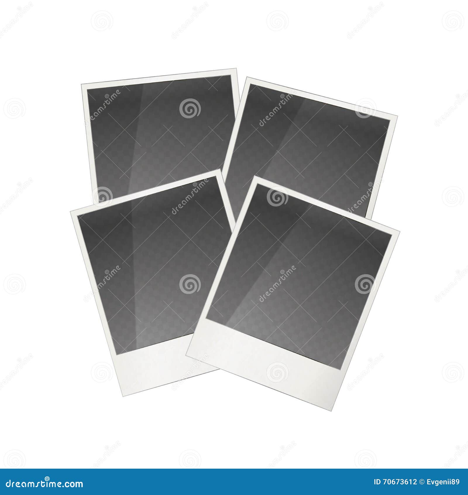 Four Realistic Polaroid Photo Frame on White Stock Illustration ...