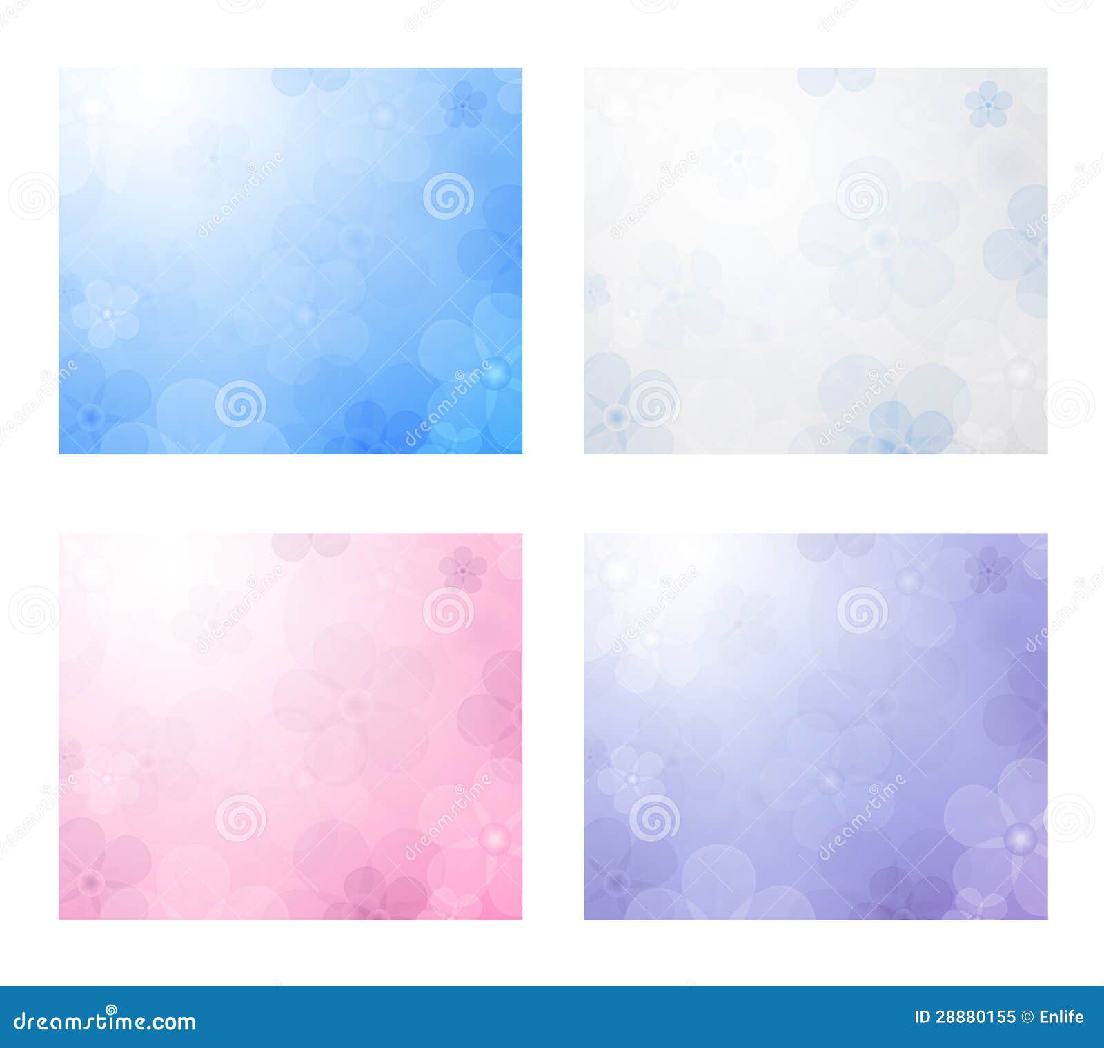 Four Rectangle Floral Banner#2 Stock Illustration - Illustration of ...