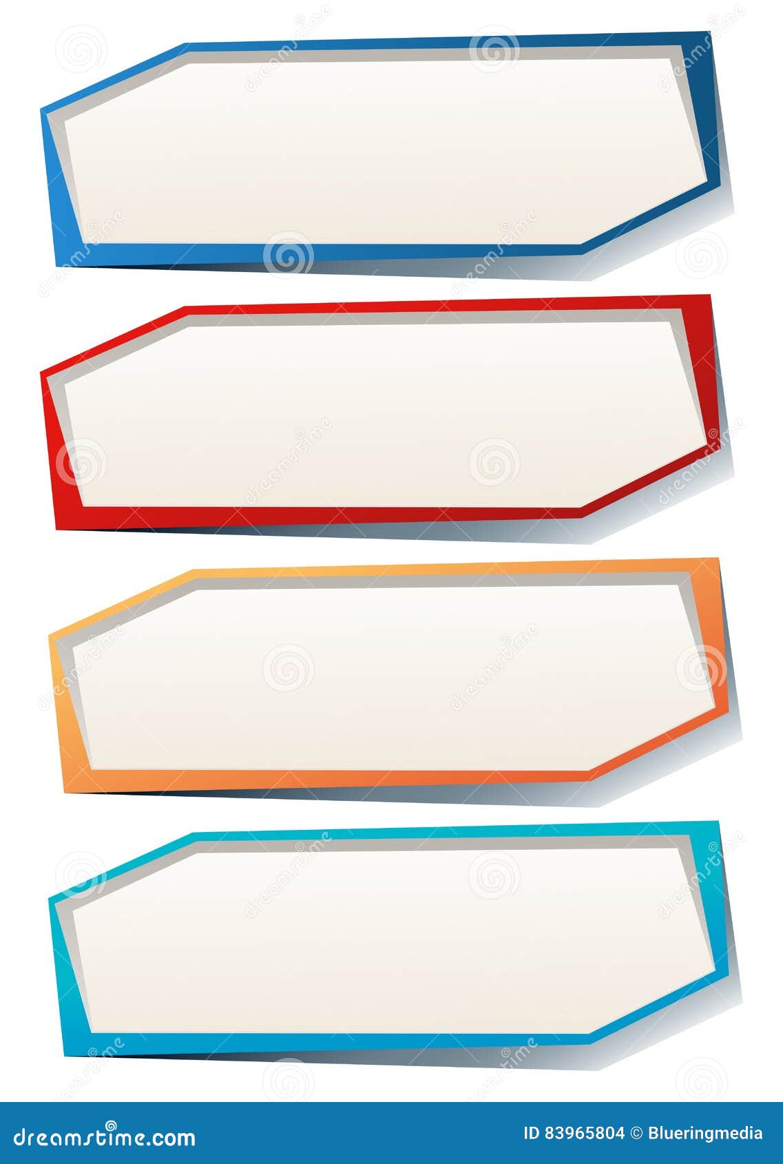 Four Rectangle Labels in Many Colors Stock Illustration - Illustration ...