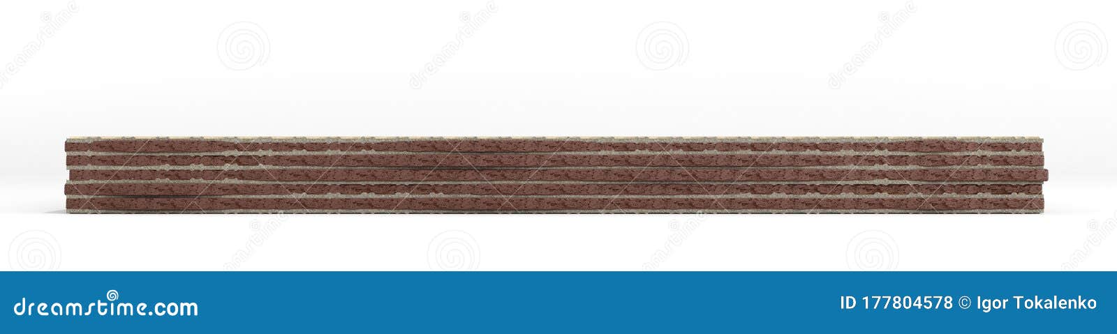 Four Rectangle Shape Wafer Biscuit 3d Render on White Stock ...