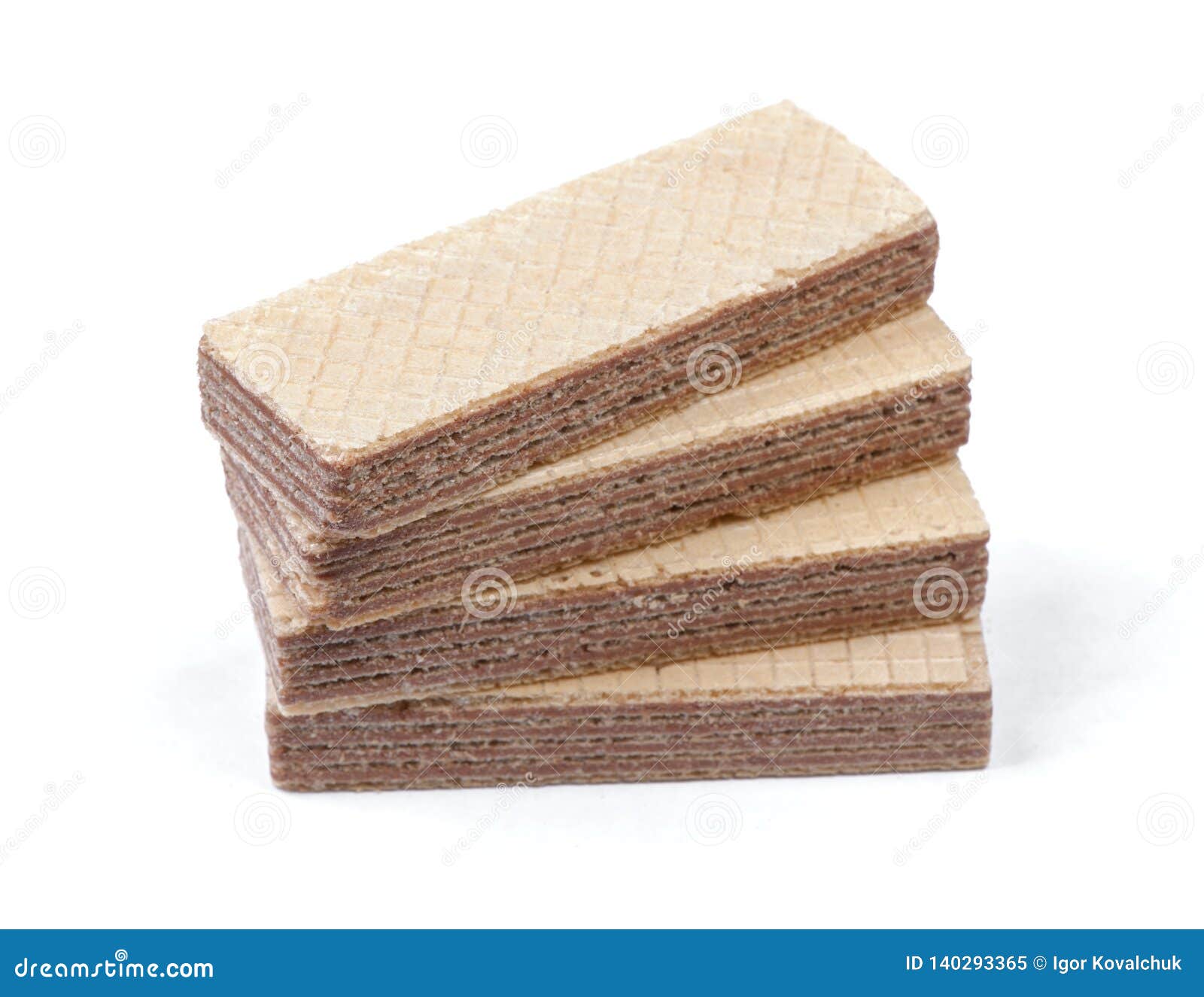 Four Rectangle Shape Wafer Biscuits Stock Image - Image of corrugated ...