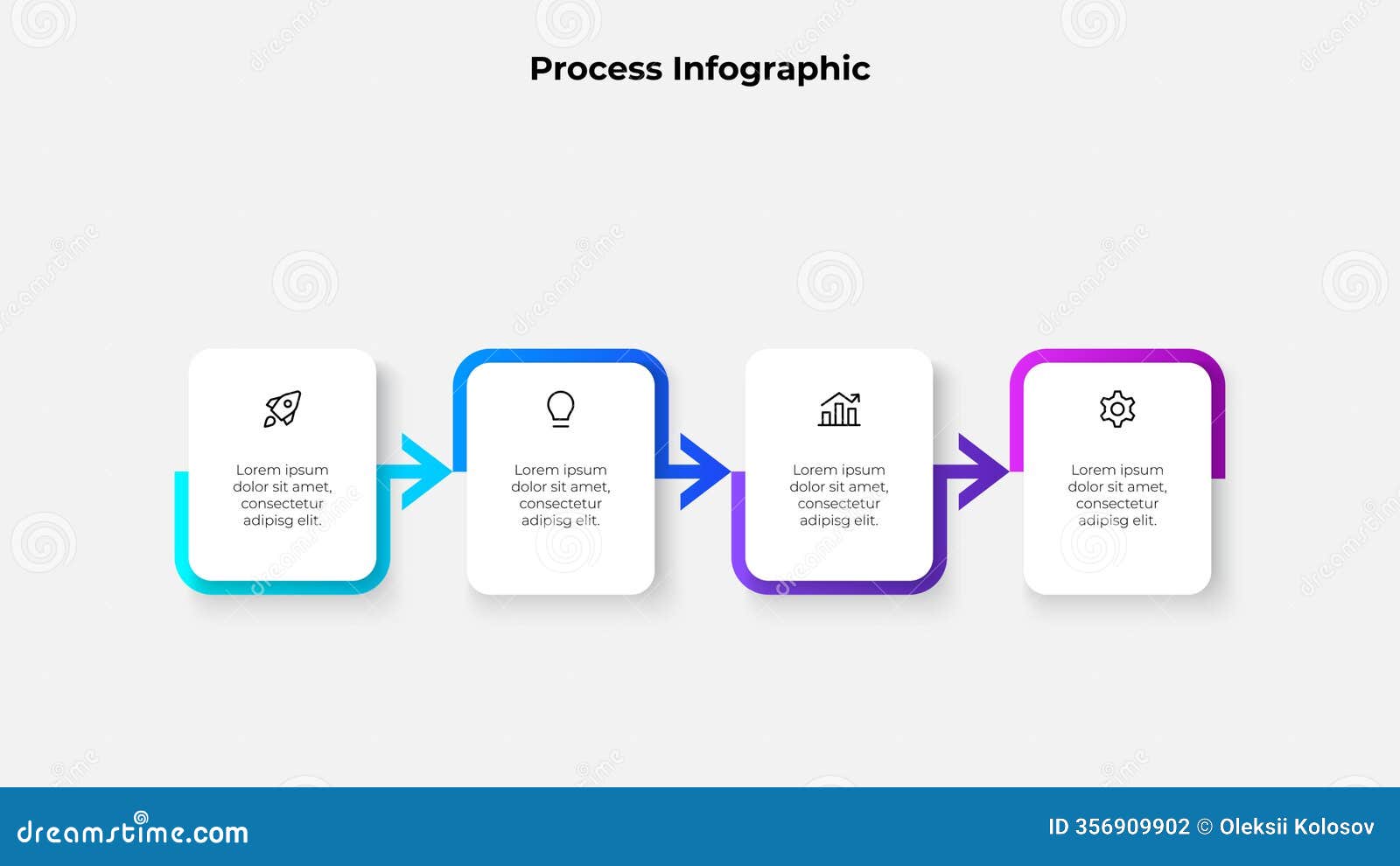 Four Rectangular Banners with Arrows for Business Presentation. Modern ...