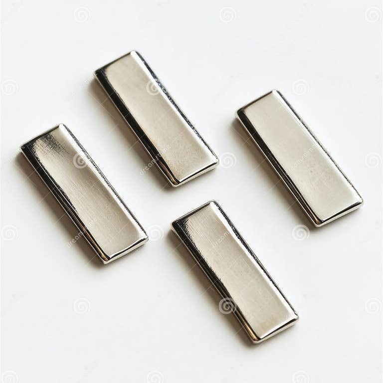 Four Rectangular Neodymium Magnets on White Background Stock Image ...